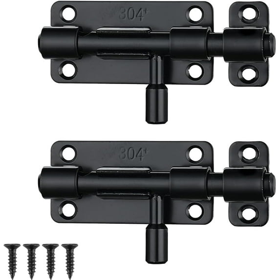 Door Security Slide Latch Lock Barrel Bolt, 304 Stainless Steel Sliding ...