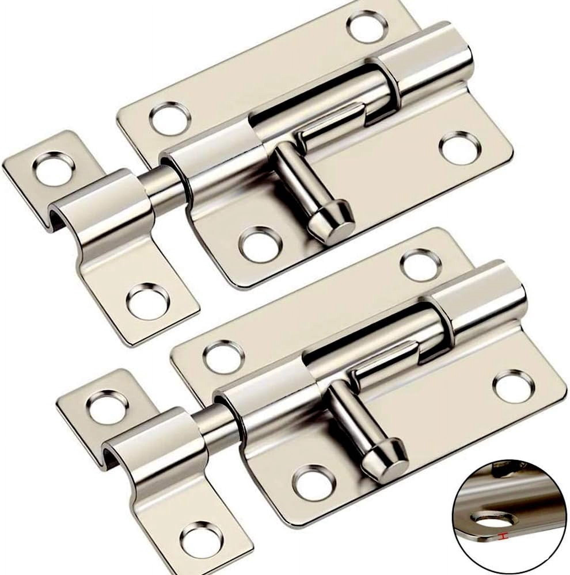 Door Security Slide Latch Lock, Heavy Duty Solid Thicken Steel,3 inch ...