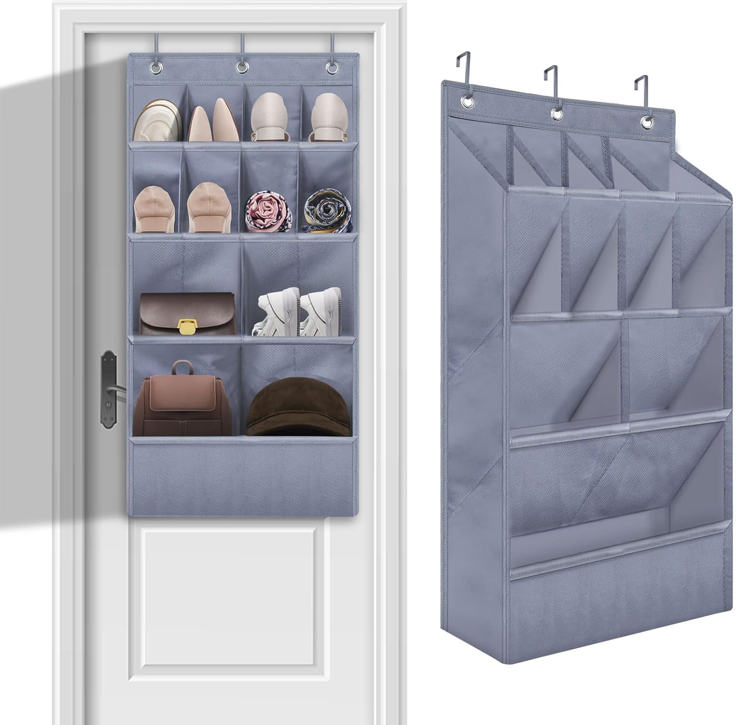 Over the Door Shoe Organizer for Closet, Short Hanging Shoe Organizer ...
