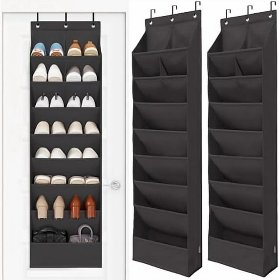 Over the Door Shoe Organizer Heavy-Duty Large Deep Pocket Hanging Shoe ...