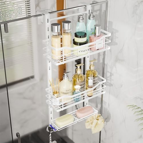 Over the Door Shower Caddy - 3 Tier Adjustable Shower Organizer Hanging ...
