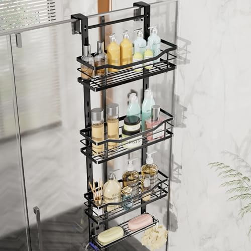 Over the Door Shower Caddy - 4 Tier Adjustable Shower Organizer Hanging ...