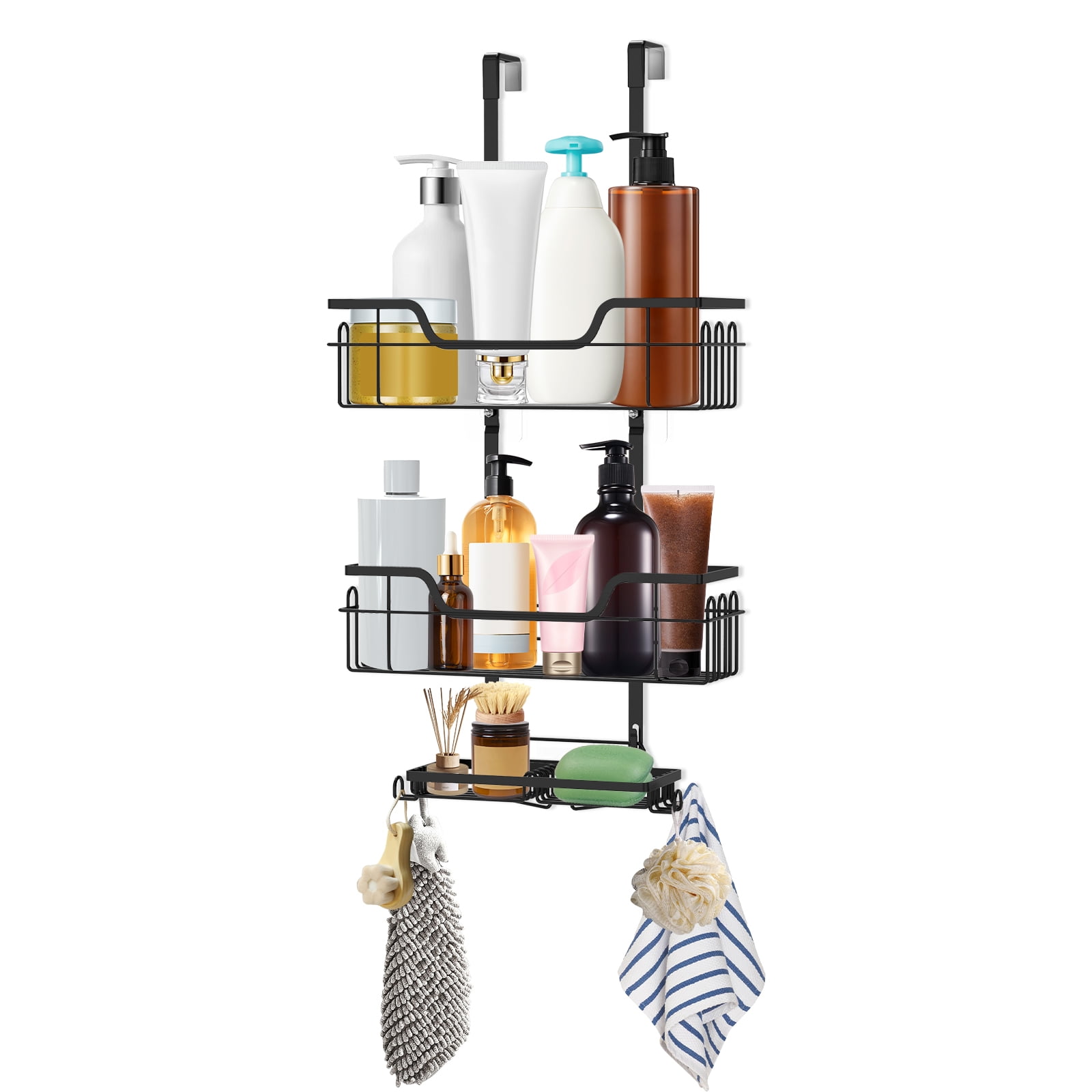 Over The Door Shower Caddy Metal 3 Tier Shower Hanging Basket Rustproof ...