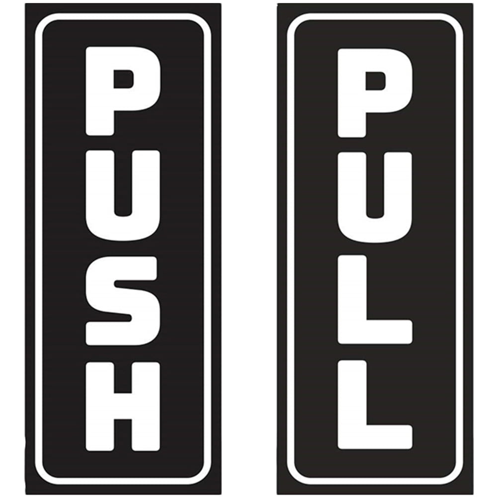 Door Sign, 1 Set of Reusable Pull Push Stickers Delicate Door Reminding ...