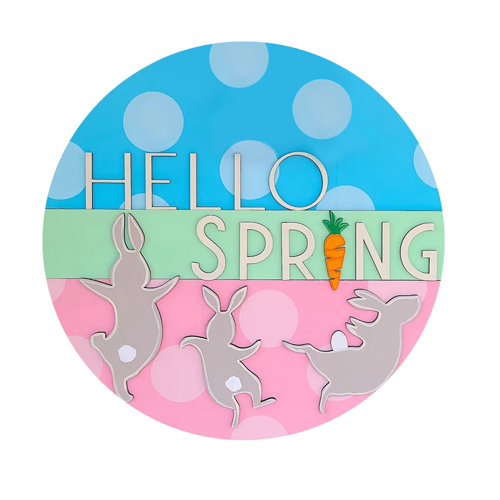 Door Sign Rabbit Carrot Hello Spring Door Hanger Easter Door Hanger ...