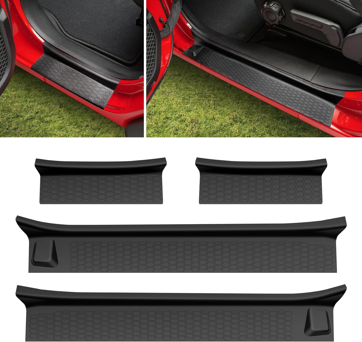Door Sill Guards Kit Fit for 2018-2025 Jeep Wrangler JL Unlimited, Door ...