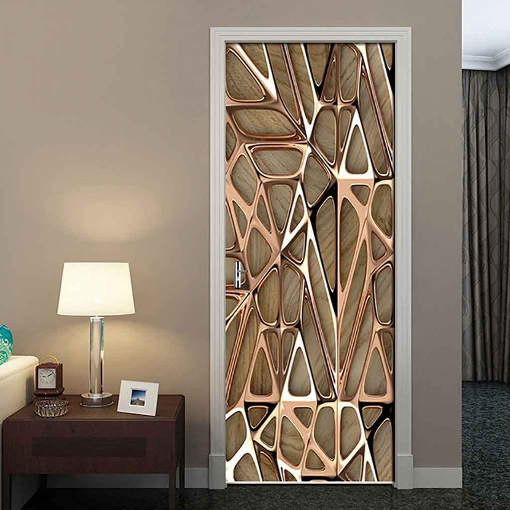 Door Sticker PVC Modern Geometric Pattern ration 3D Wallpaper Home ...