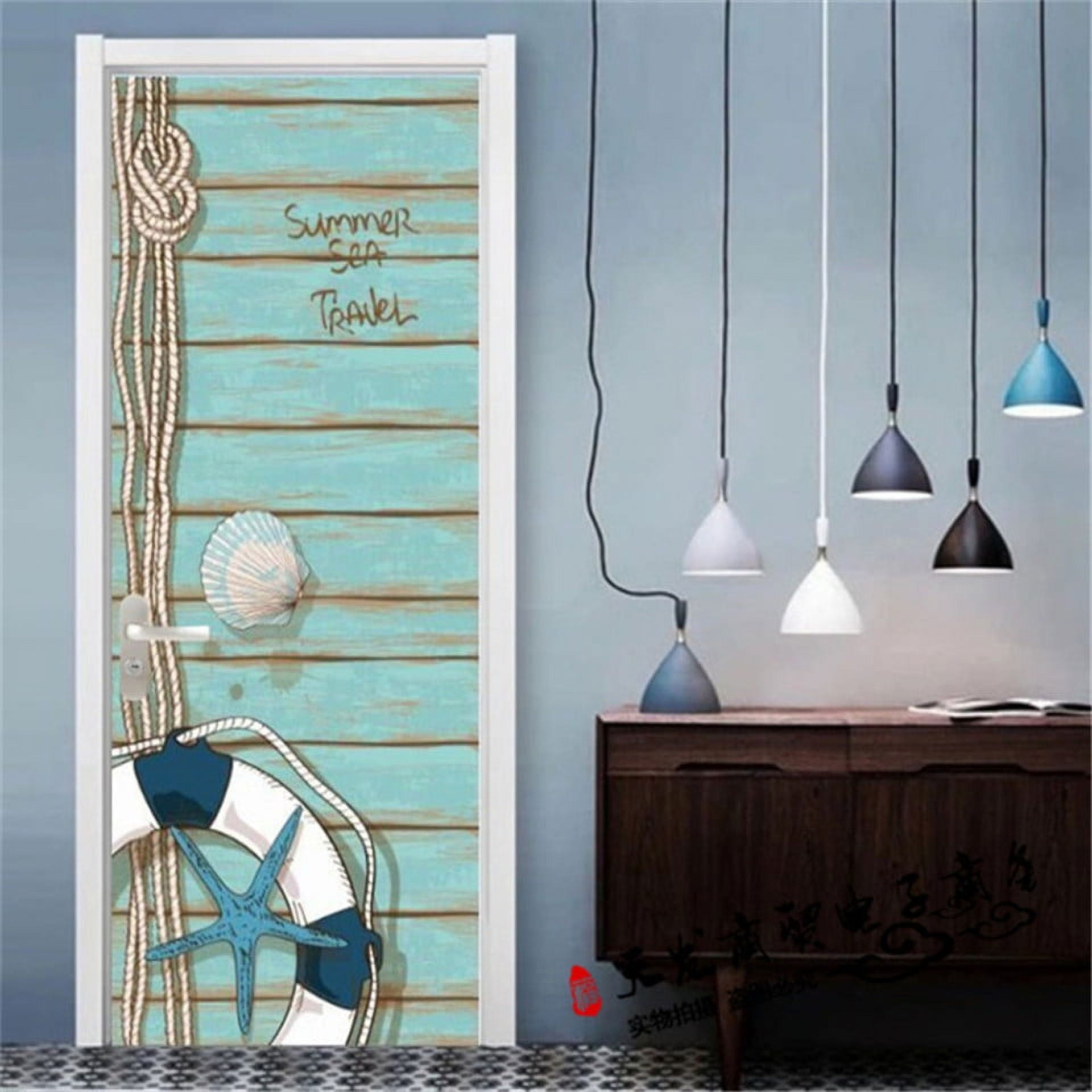 Door Sticker Self-adhesive Waterproof Wallpaper Home Design Living Room ...
