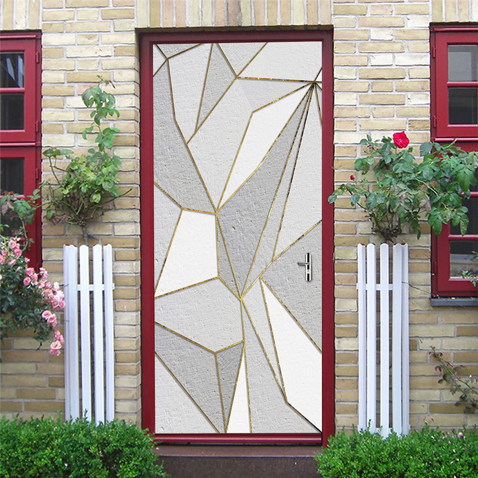 Door Sticker Self-adhesive Waterproof Wallpaper Home Design Living Room ...