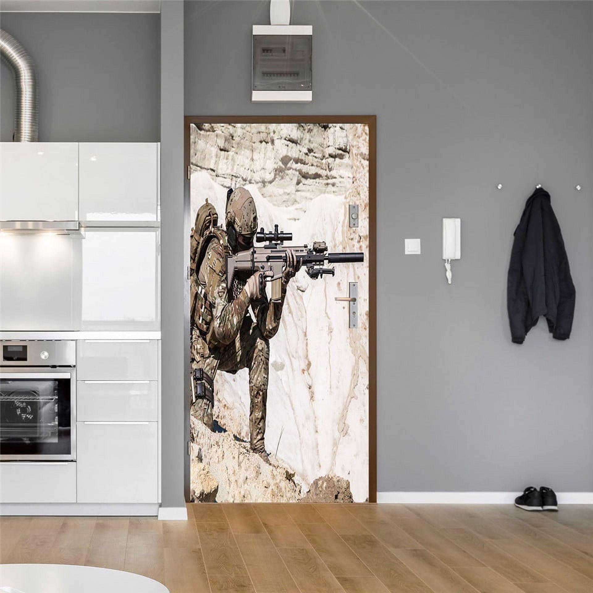 Door Sticker Self-adhesive Waterproof Wallpaper Home Design Living Room ...