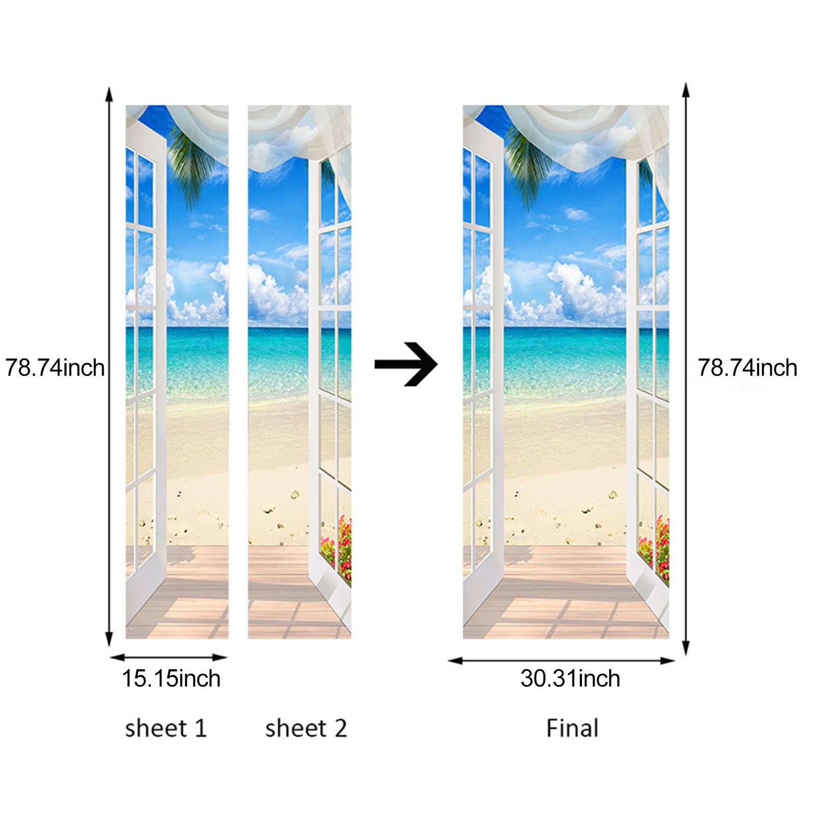 Door Sticker,Sticker Removable Adhesive Door Sticker 3d Door Mural Art ...