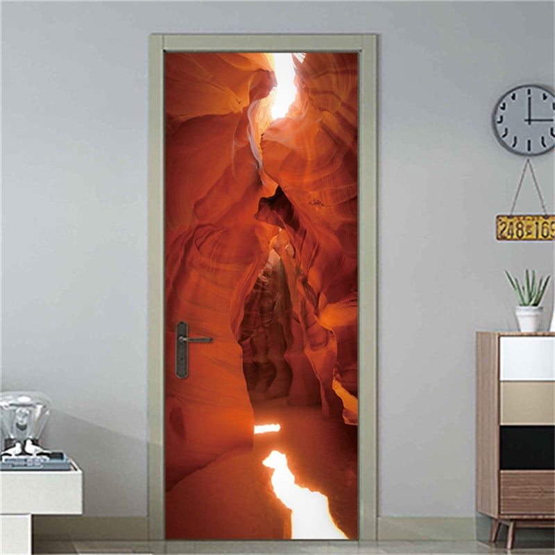 Door Sticker Tree Beach Waterproof Wallpaper for Doors Home Decor ...