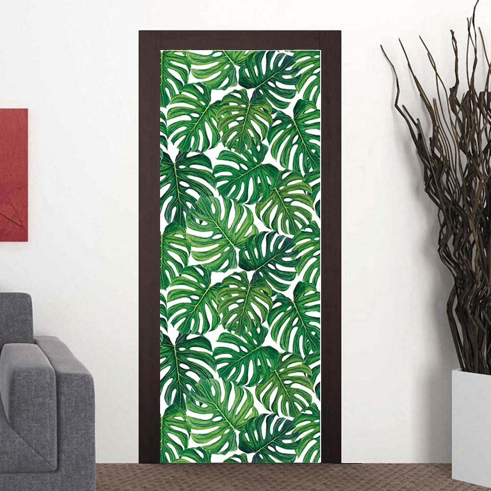 Door Stickers Adhesive 3D Wallpaper Landscape Natural Waterfall Green ...