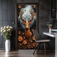 Door Stickers Peel and Stick Door Mural Majestic Deer Antlers Mountain ...