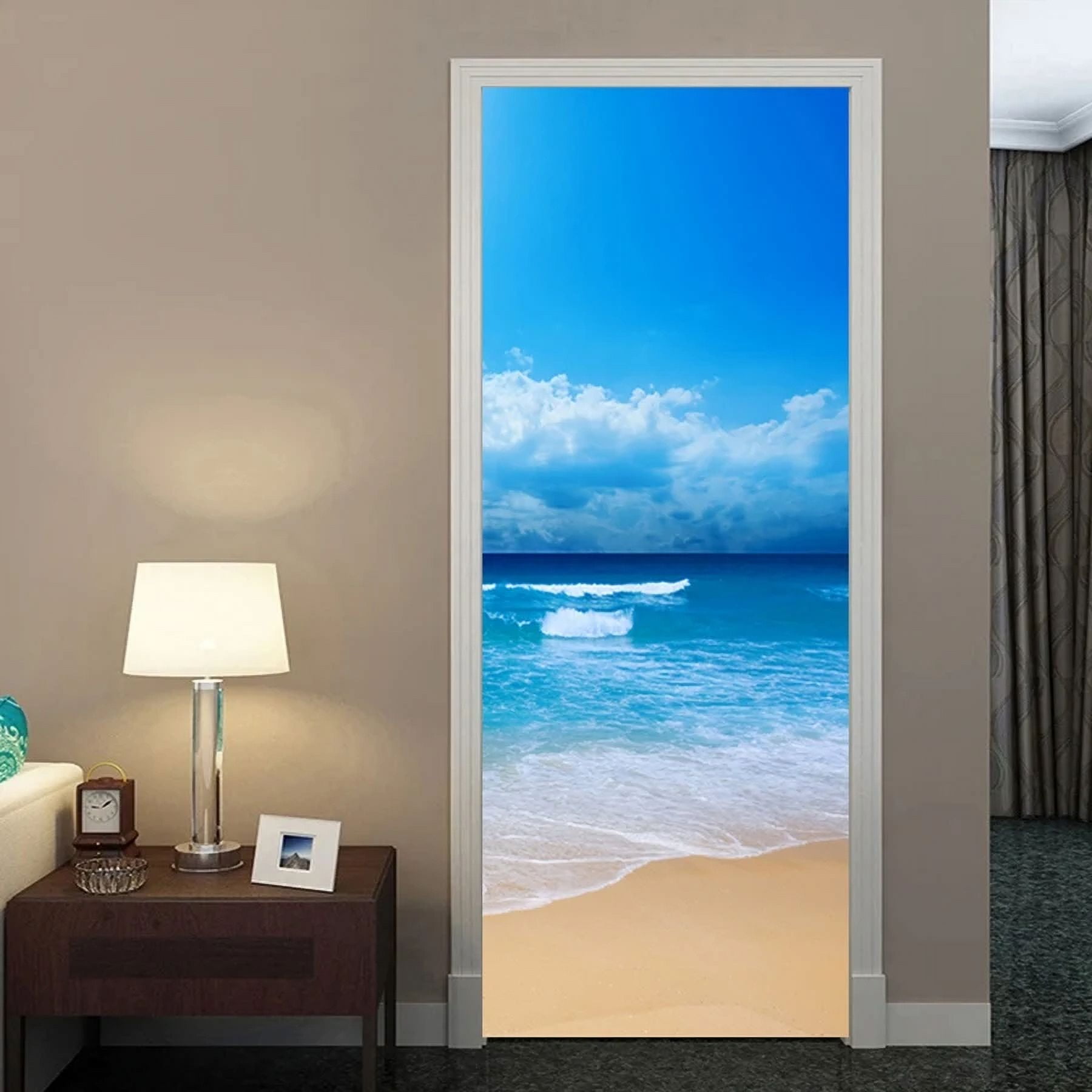 Door Stickers Wallpaper For Self-adhesive 3d Entrance Bathroom Sticker ...