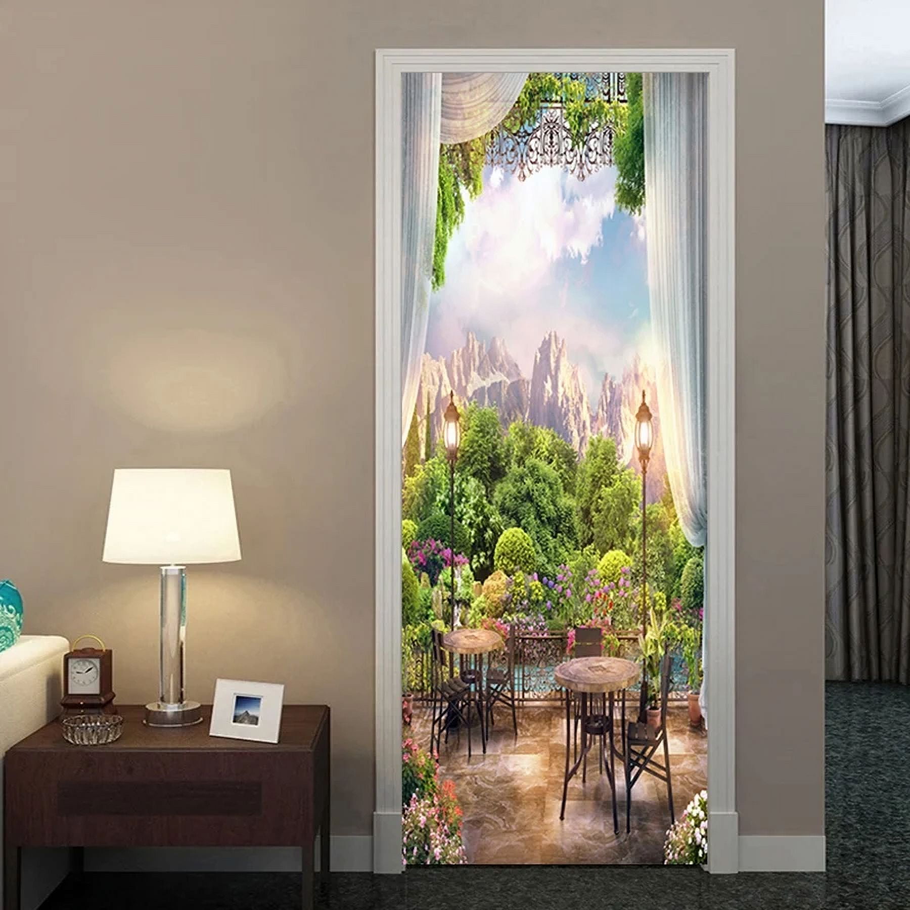 Door Stickers Wallpaper For Self-adhesive 3d Entrance Bathroom Sticker ...