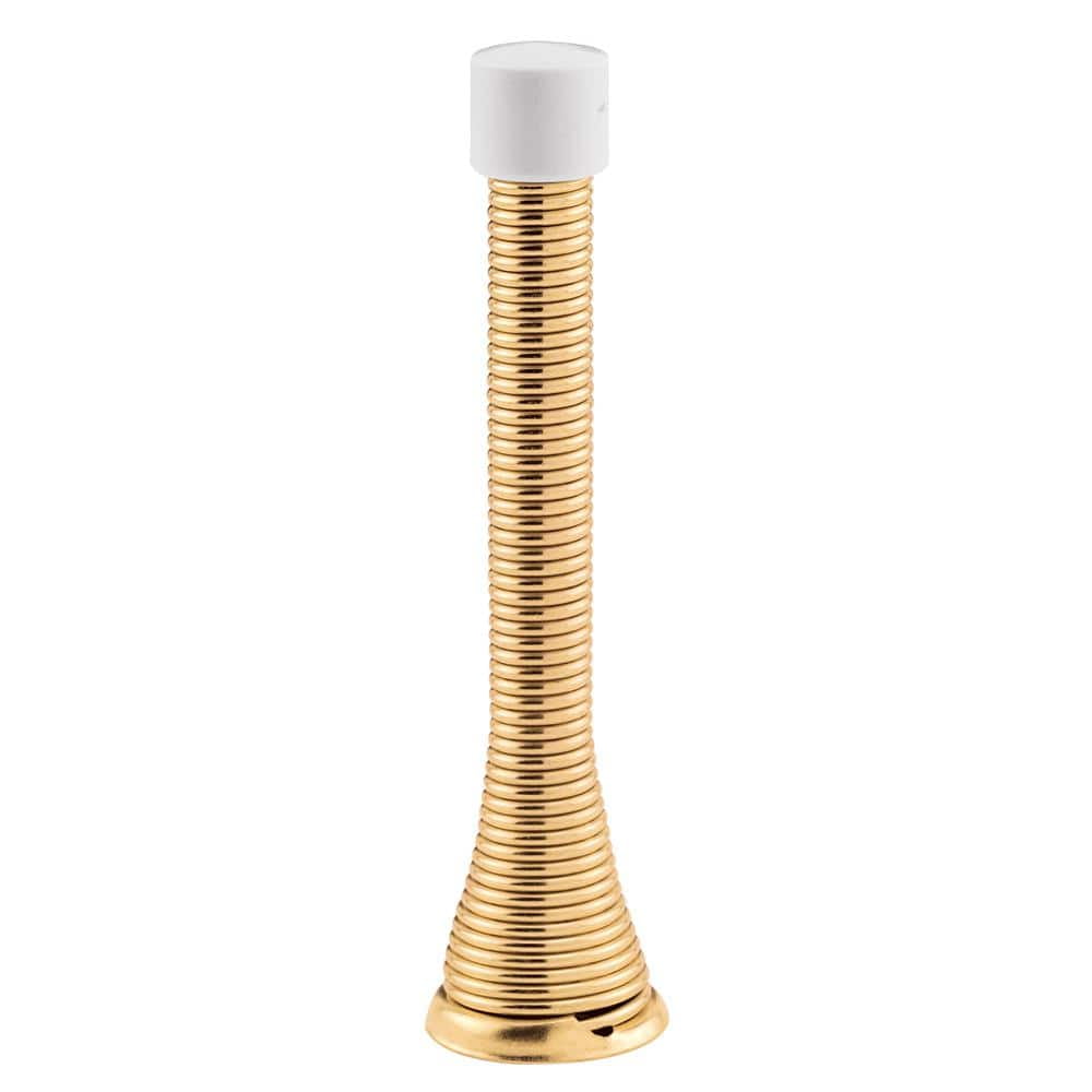 Door Stop 4 in. Reach Spring Steel Brass Plated Heavy-Duty Flexible ...