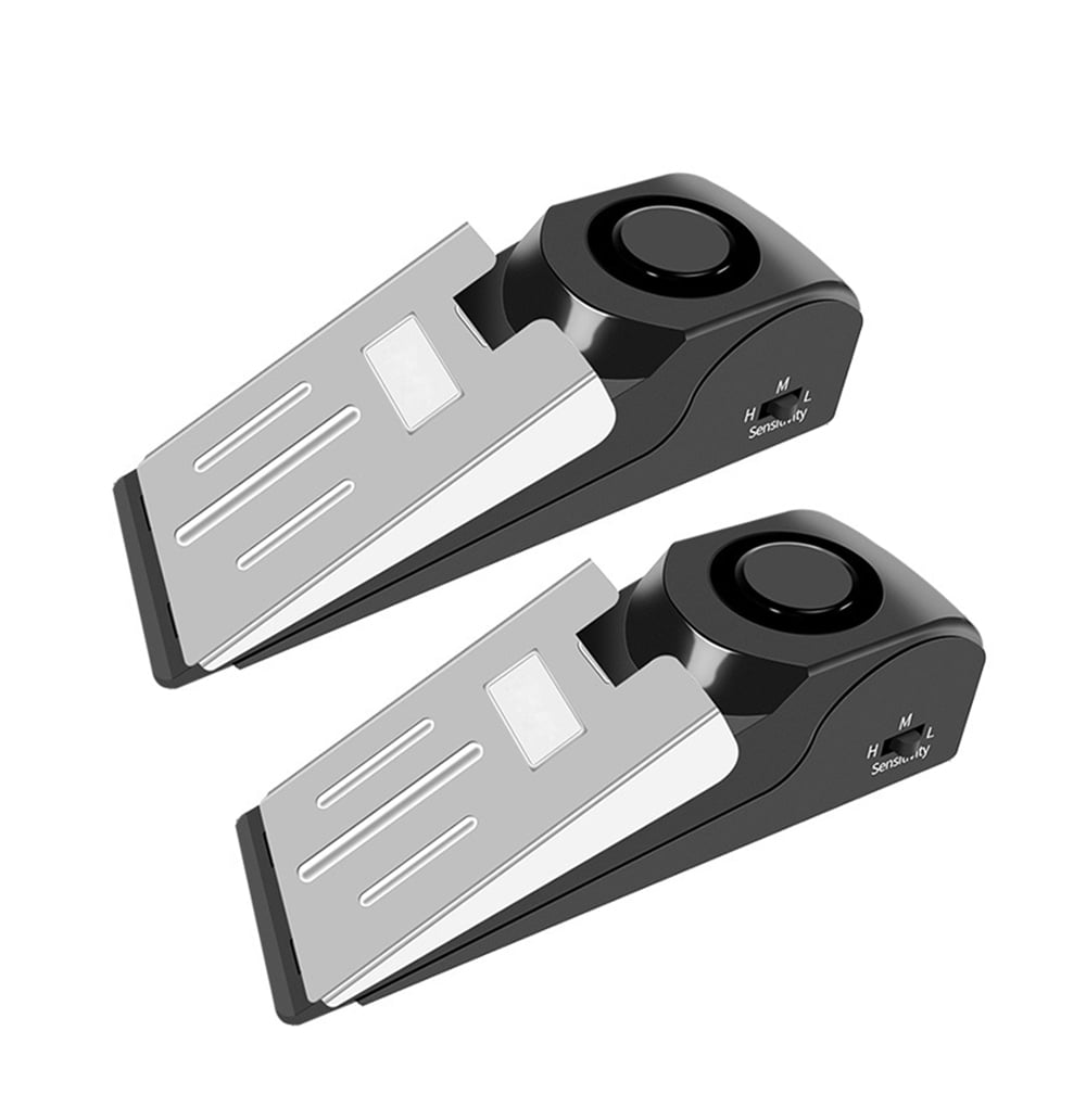 Door Stop Alarm, 2 Packs, Upgraded Wedge Door Stop Security Alarm ...