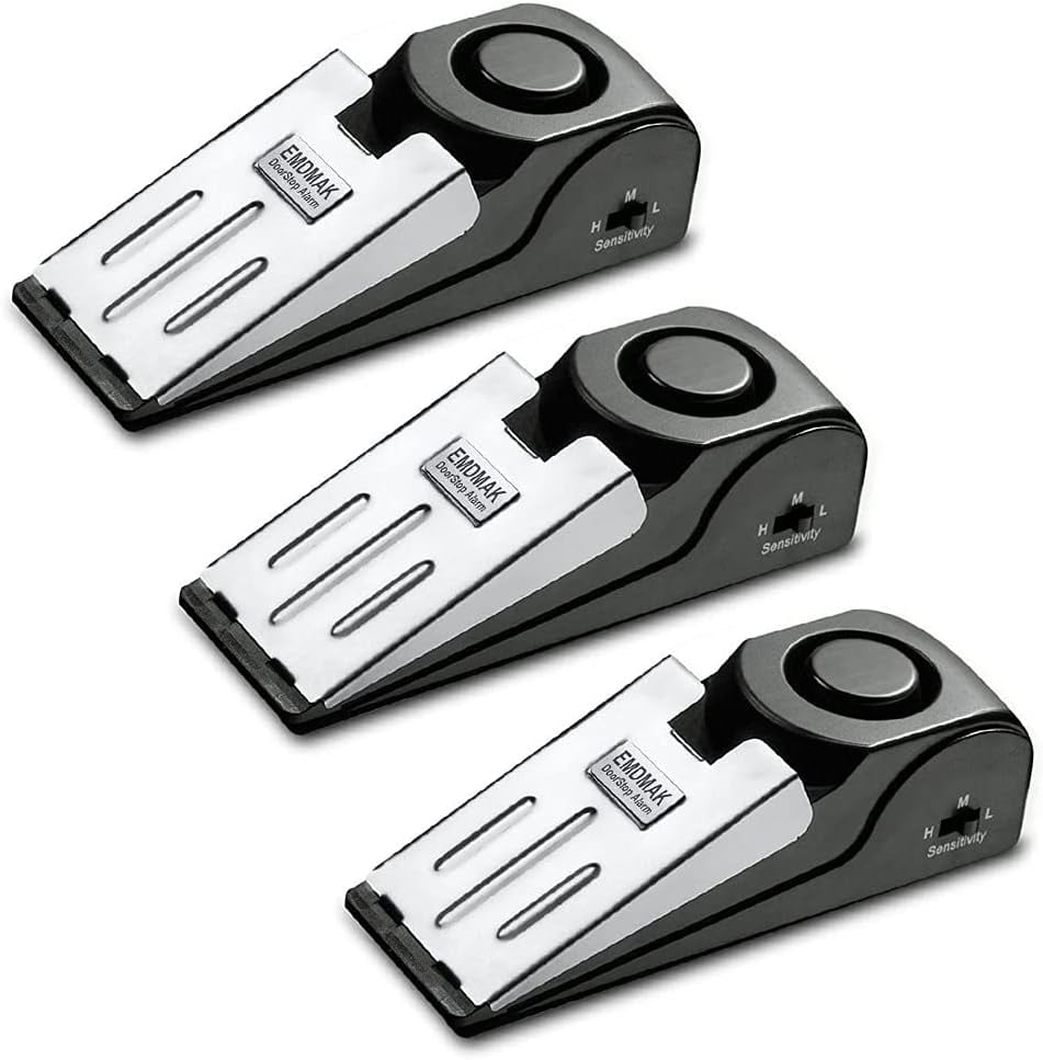 Door Stop with 120DB Siren Door Stop for & Travel (Black) ( of 3 ...