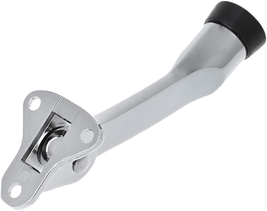 Door Stopper Zinc Alloy Lever Door Holder Chrome Office Rubber Stopper ...