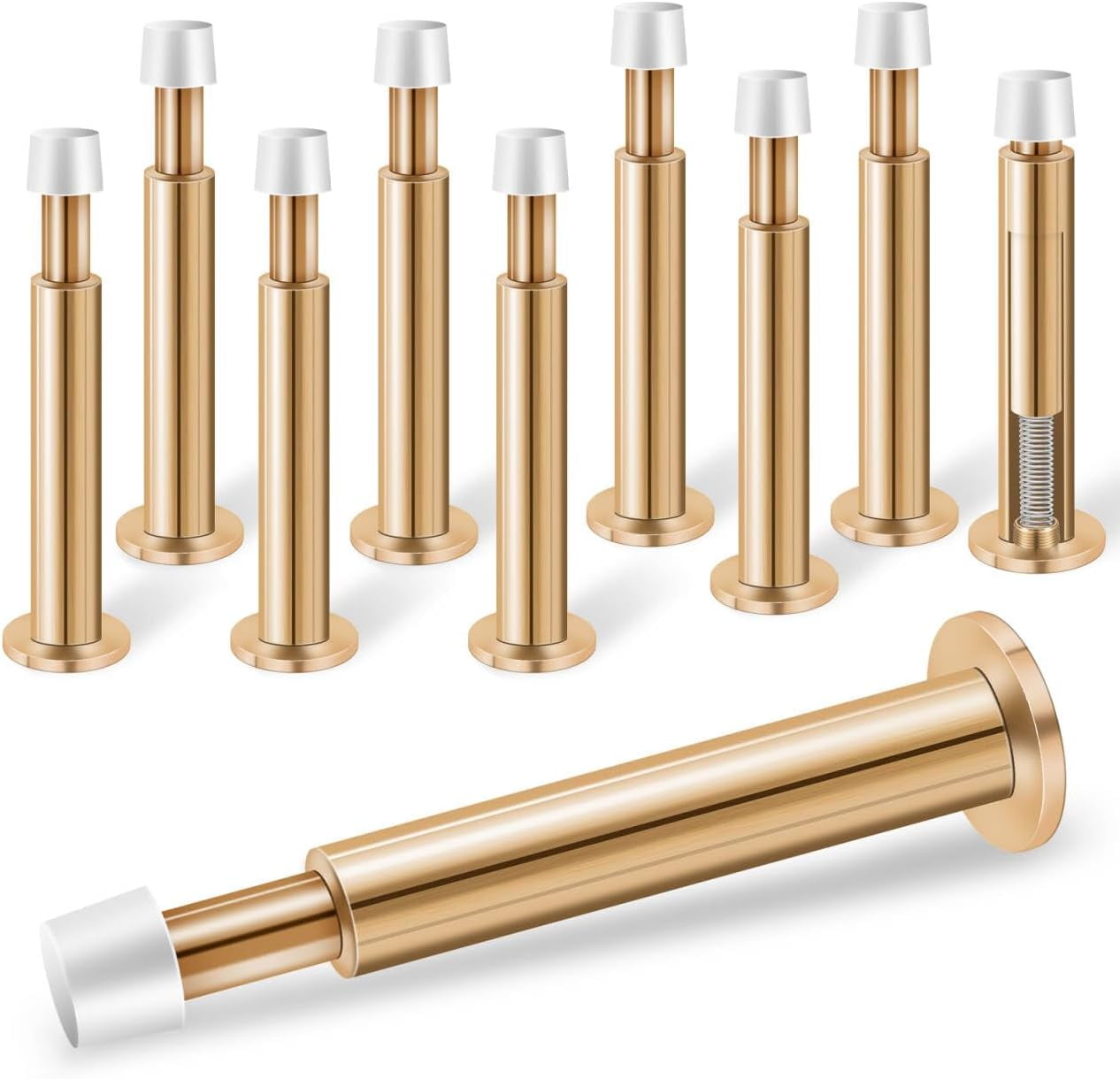 Door Stoppers, 20 Pack Door Stop, Spring Door Stop White with Rubber ...