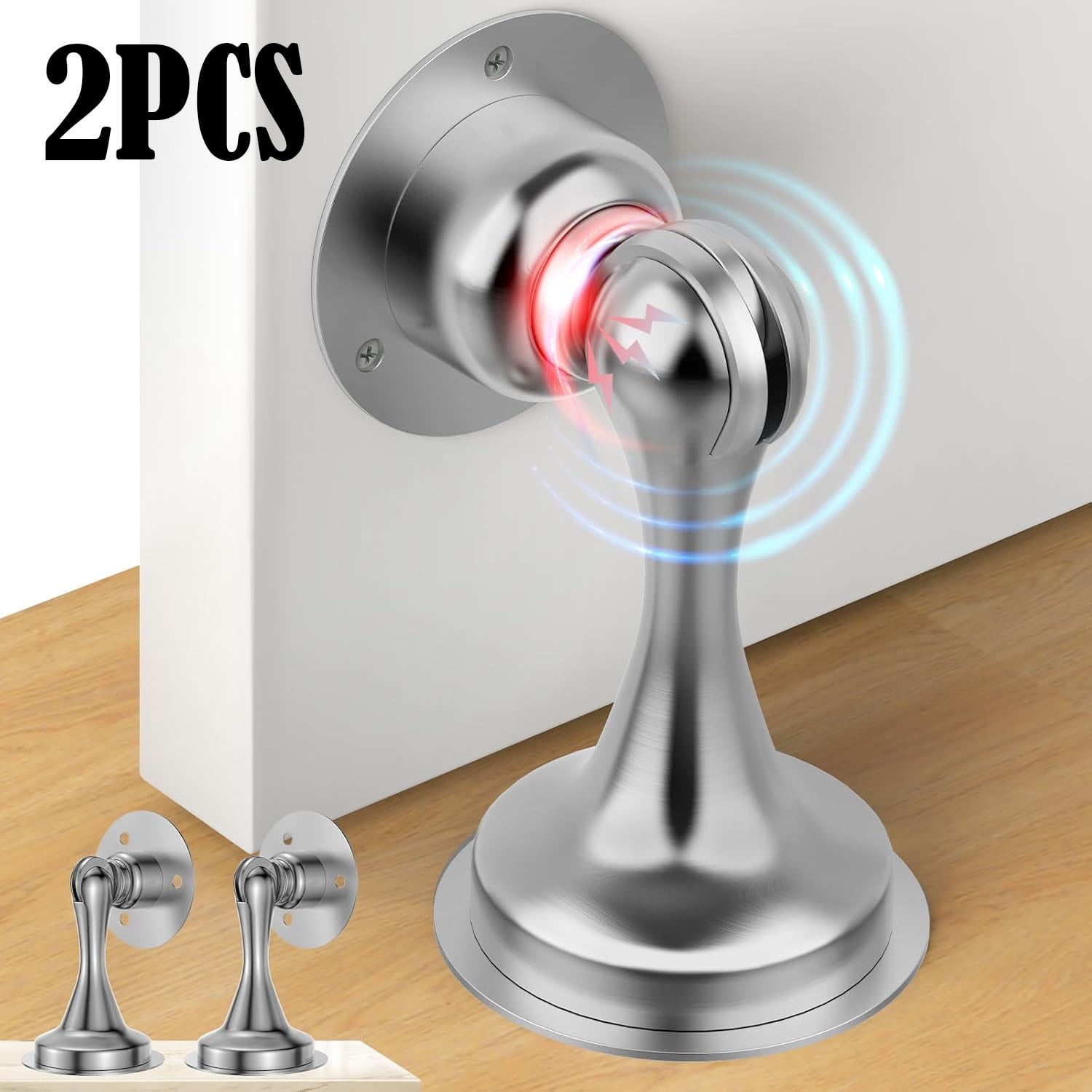 Door Stoppers, Magnetic Door Stop 2 Pack Adhesive Stick & Screws ...