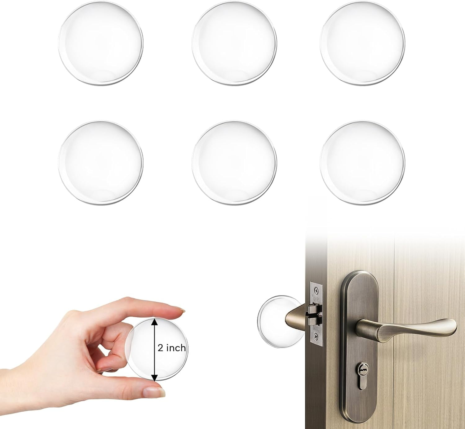 Door Stoppers - Medium 2" (6 PCS) - Strongest Wall Door Handle Stopper ...