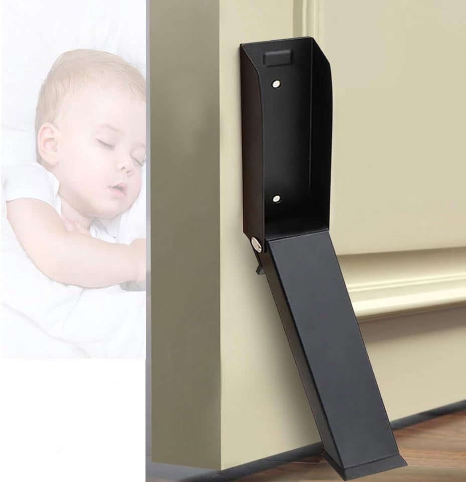 Door Stoppers, No Drilling Stopper, Kickdown Black Stops for Wall Heavy ...