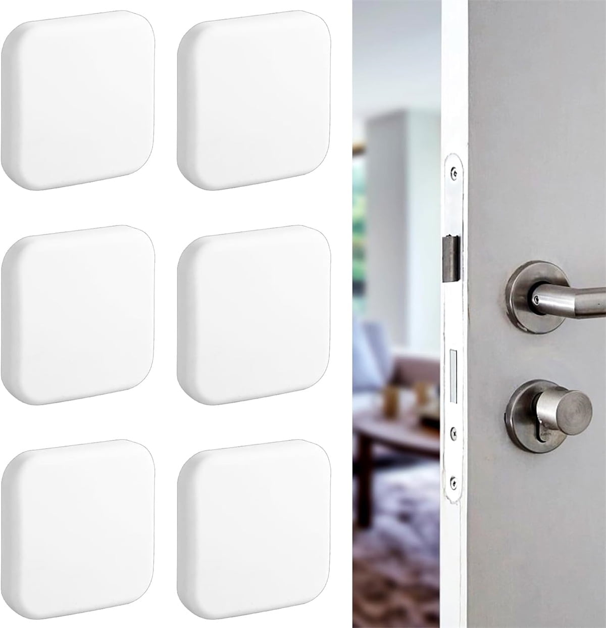 Door Stoppers Wall Protector Buffer Guard Pads, GIXUSIL 6 Pack Doorknob ...