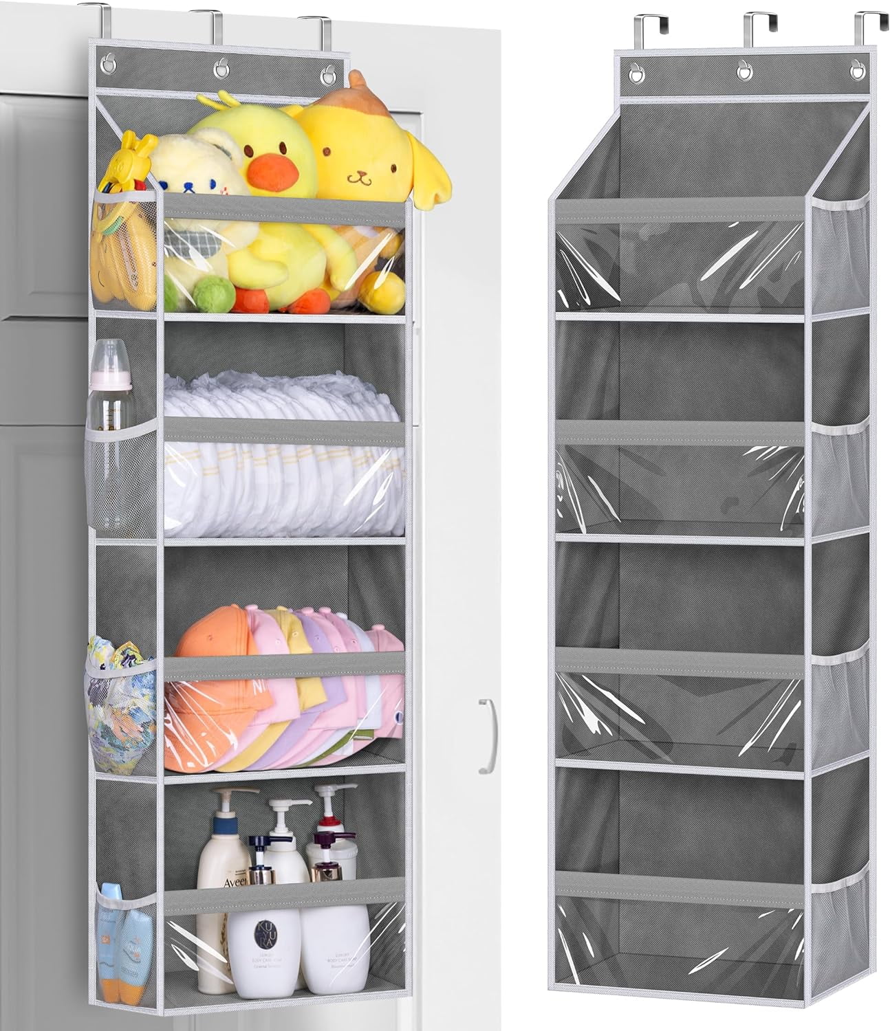 Over the Door Storage Organizer with 4 Large Pockets 8 Side Pockets ...