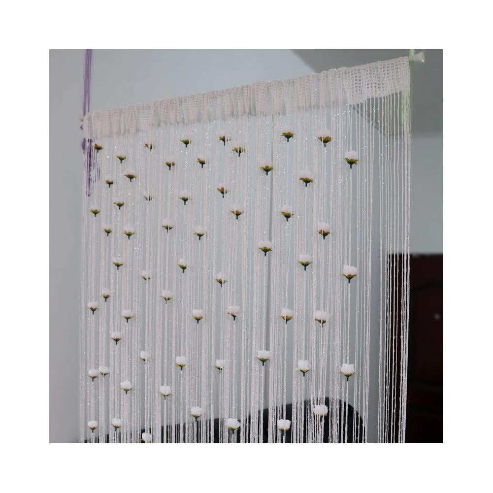 Door String Curtain Flower Window Thread Curtain Hanging Valance ...