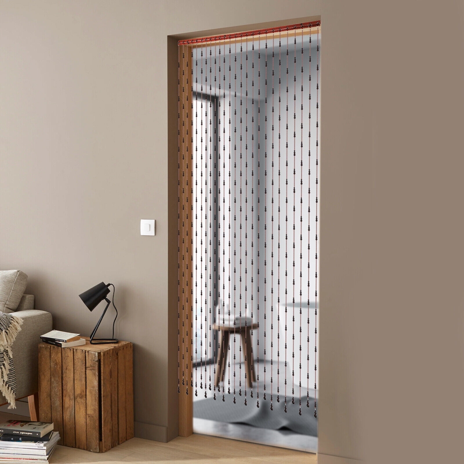 Door String Door Curtain Room Divider Beaded Window Curtain Decor （Wood ...