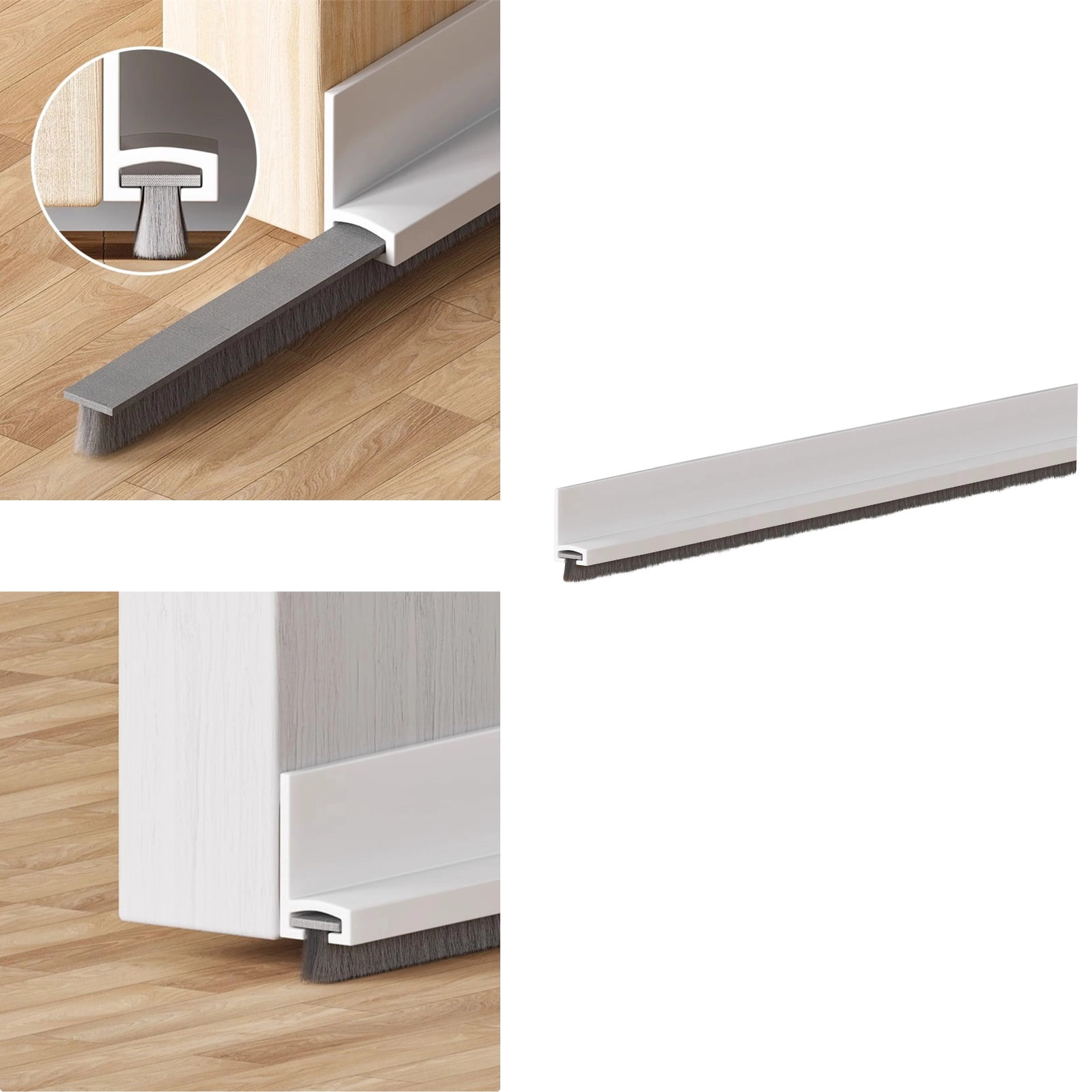 Door Sweep Self-Adhesive Door Bottom Seal - 39.37" Integrated Brush ...