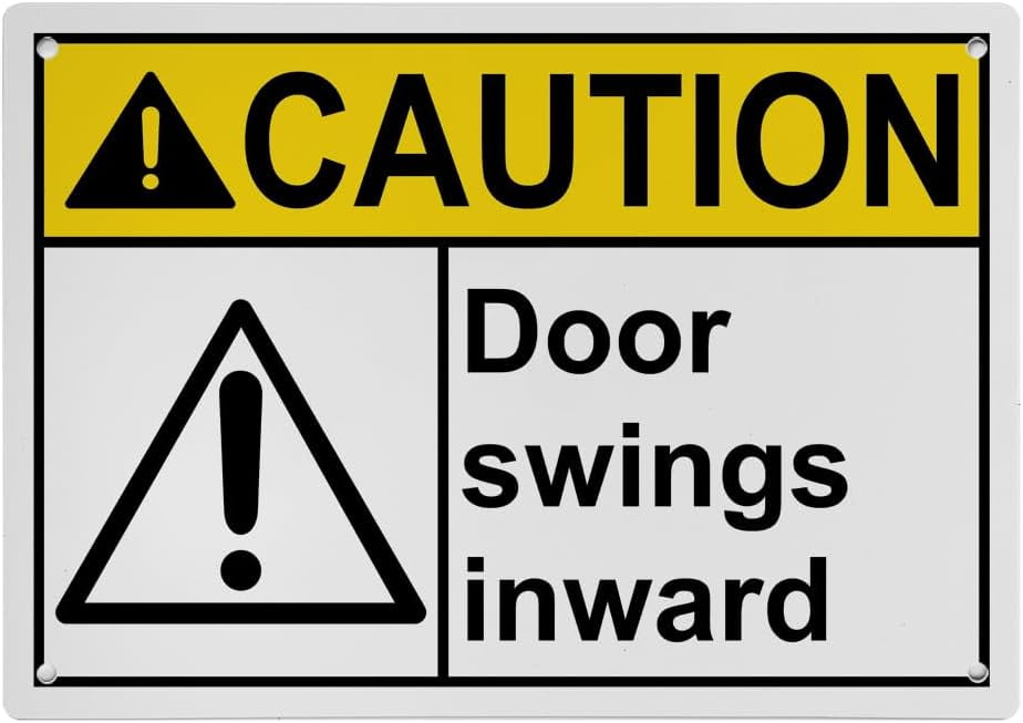 Door Swings Inward Sign, Industrial Exit Gates or Doors Sign 8"x12" UV ...