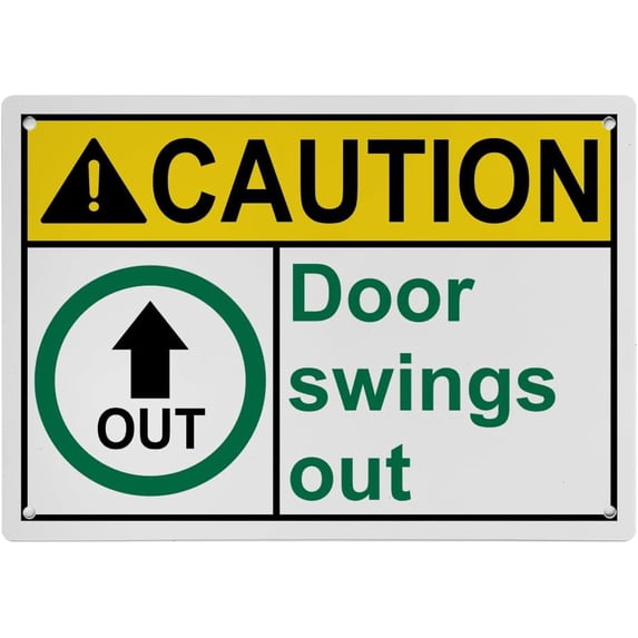 Door Swings Out Sign, Industrial Exit Gates or Doors Sign 8"x12" UV ...
