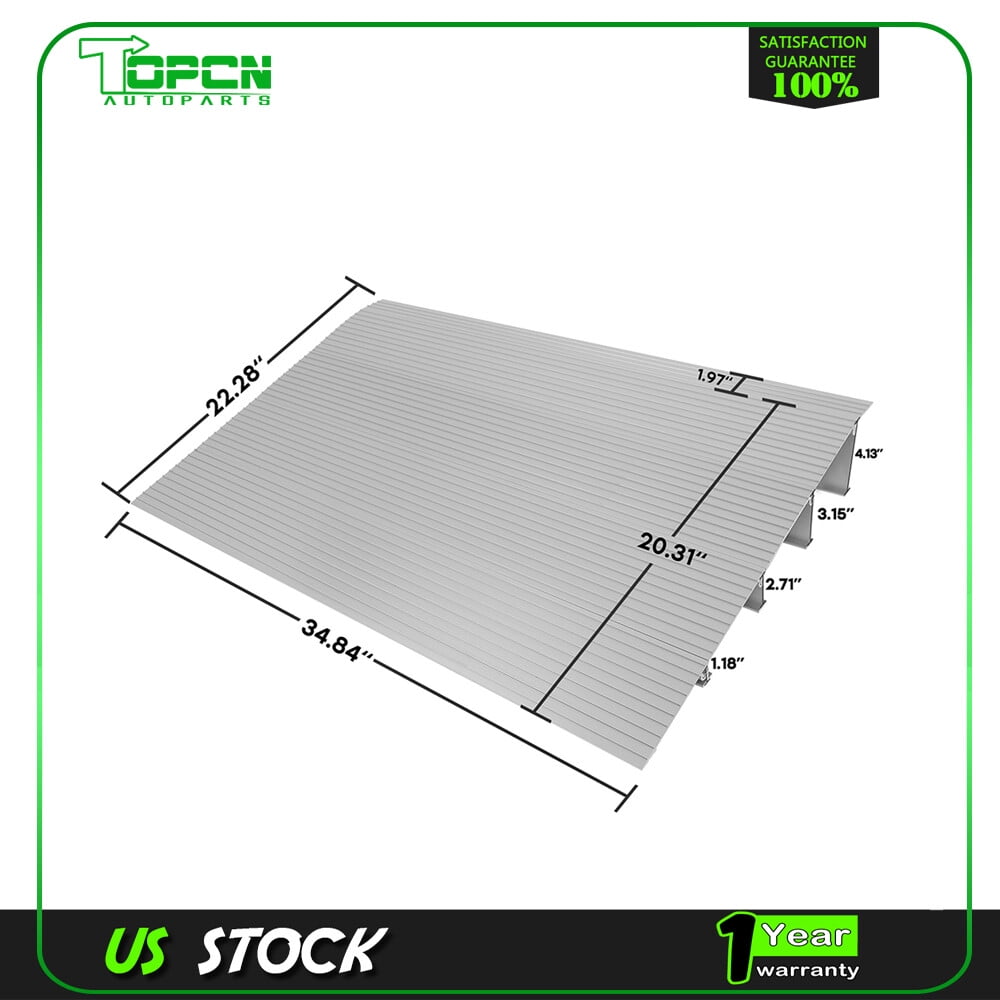 Door Threshold Ramp for Wheelchairs 800lb 4" Adjustable Rise Aluminum ...