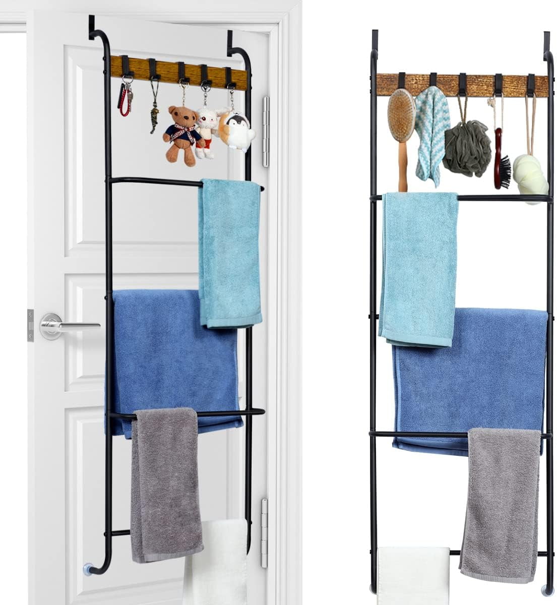 Over The Door Towel Rack, 5-Tier Towel Racks for Bathroom Door Hanging ...