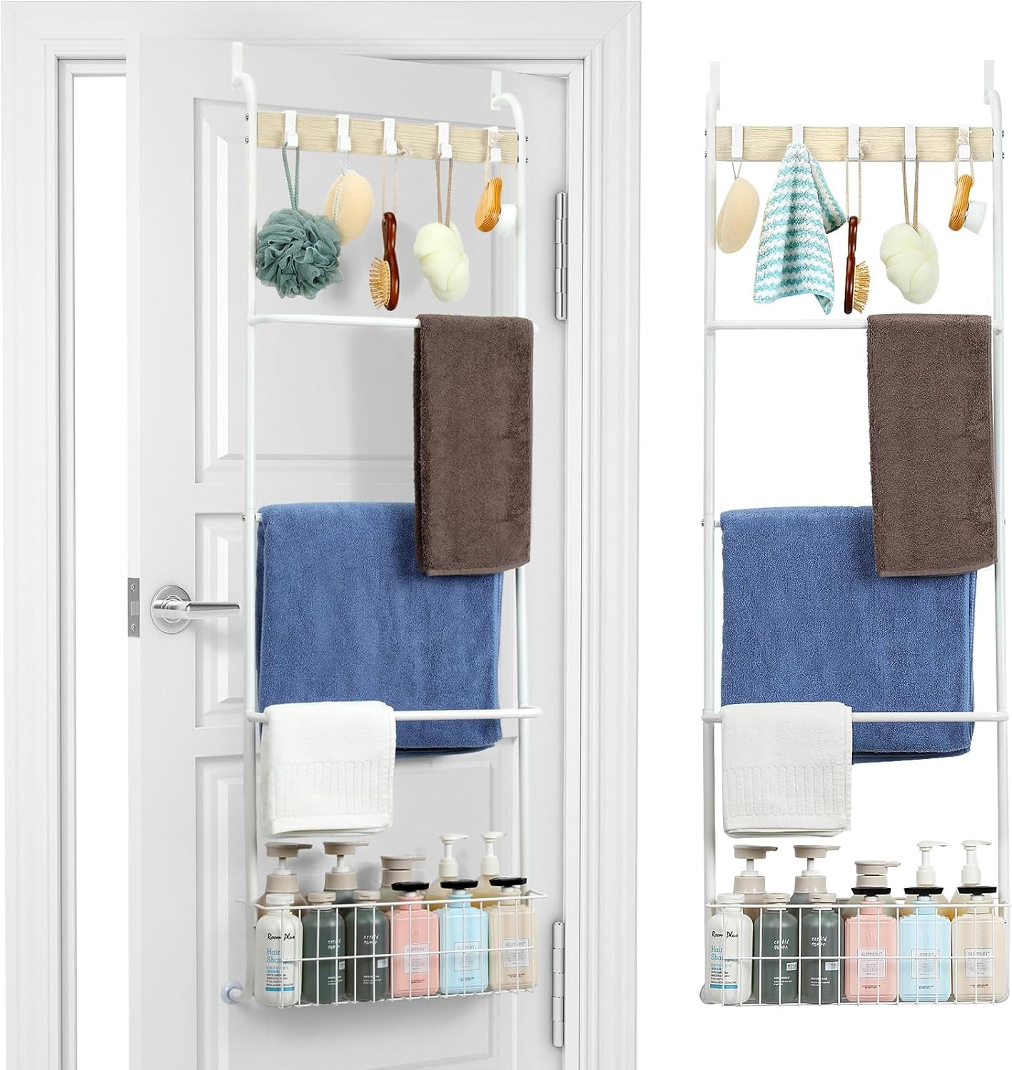Over The Door Towel Rack, 5-Tier Towel Racks for Bathroom Door Hanging ...