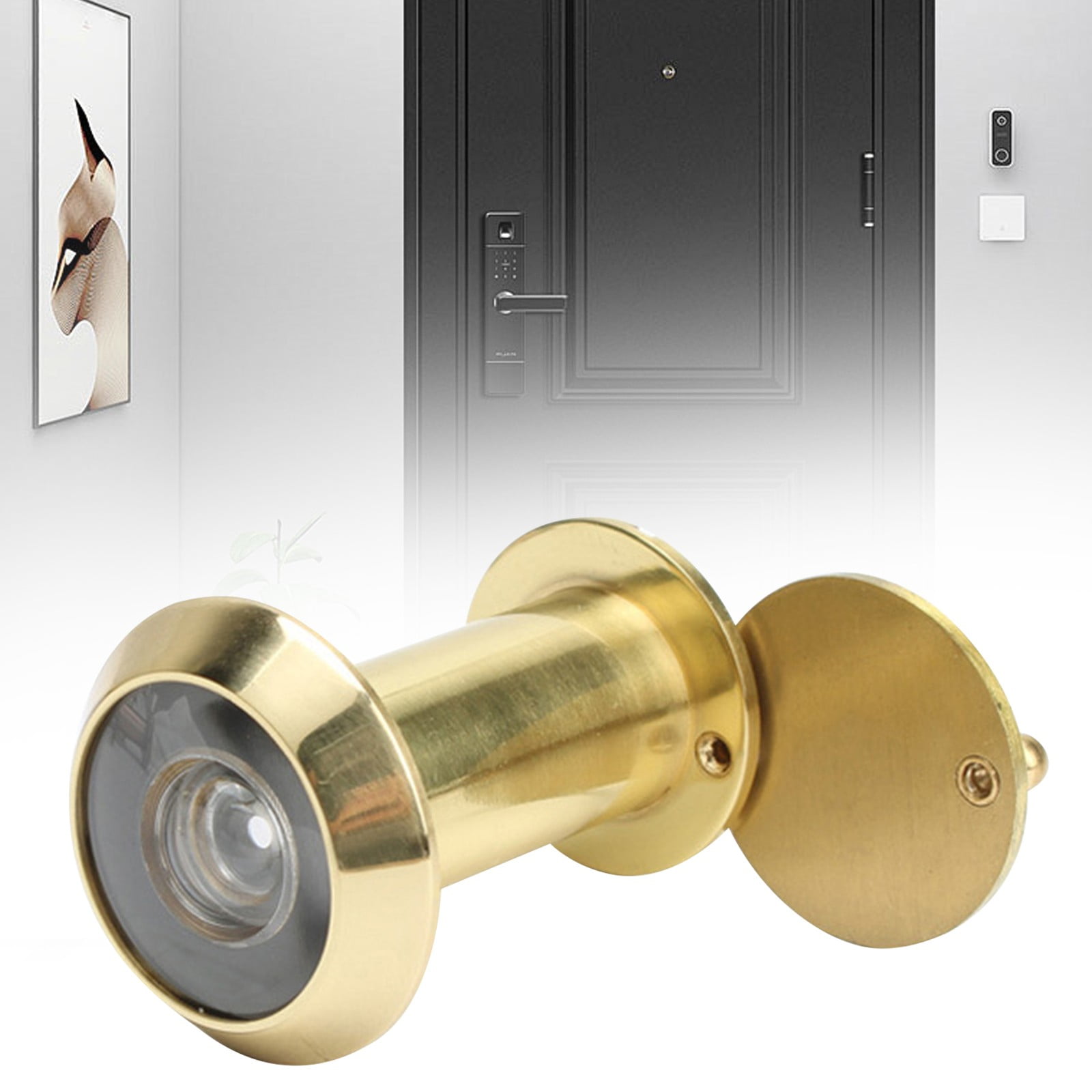GBAYXJ^Gold| Door Viewer Solid Brass 220 Peephole Wide Angle Door Hole ...