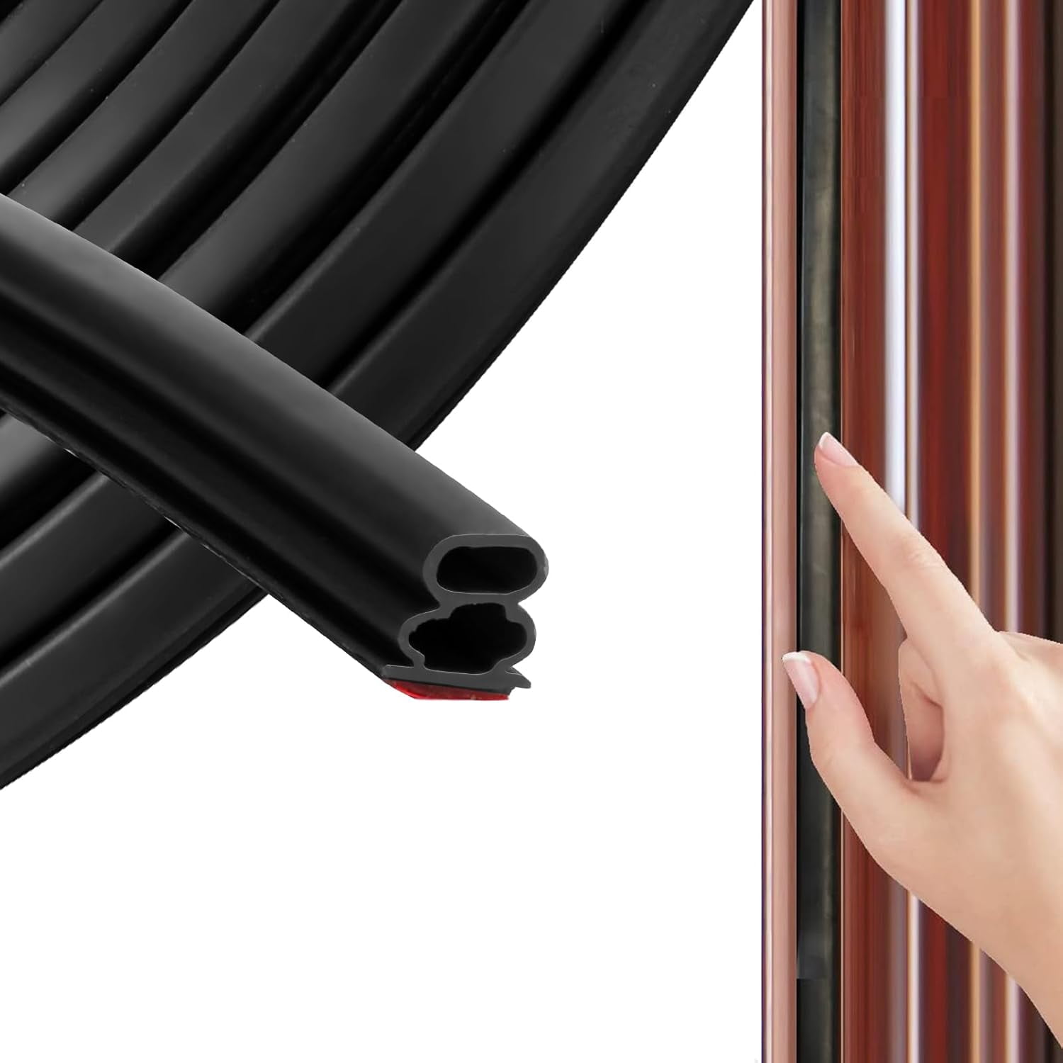 Door Weather Stripping Seal Strip - Self- Rubber Soundproofing ...