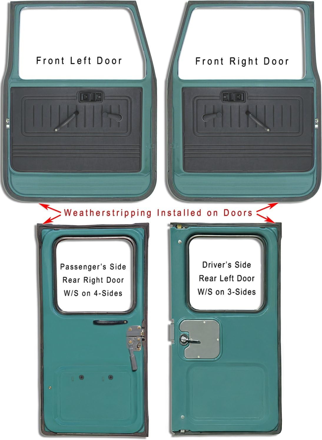 Weatherstrip - Both Front Doors - Pair Land Cruiser FJ40 - 75-84 ...