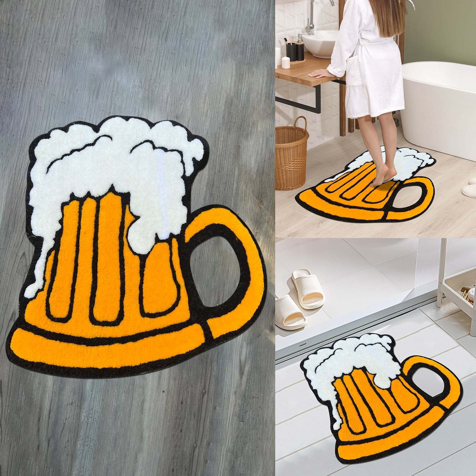 Door Welcome Funny Beer Shaped Rug Water Absorbent Non Slip Rug Indoor ...