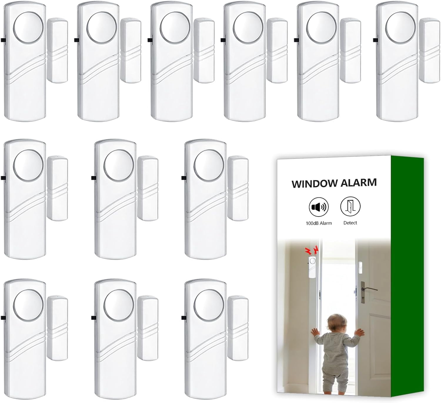 Door Window Alarm, 90dB Wireless Sensor Door Window Burglar Alarm for ...