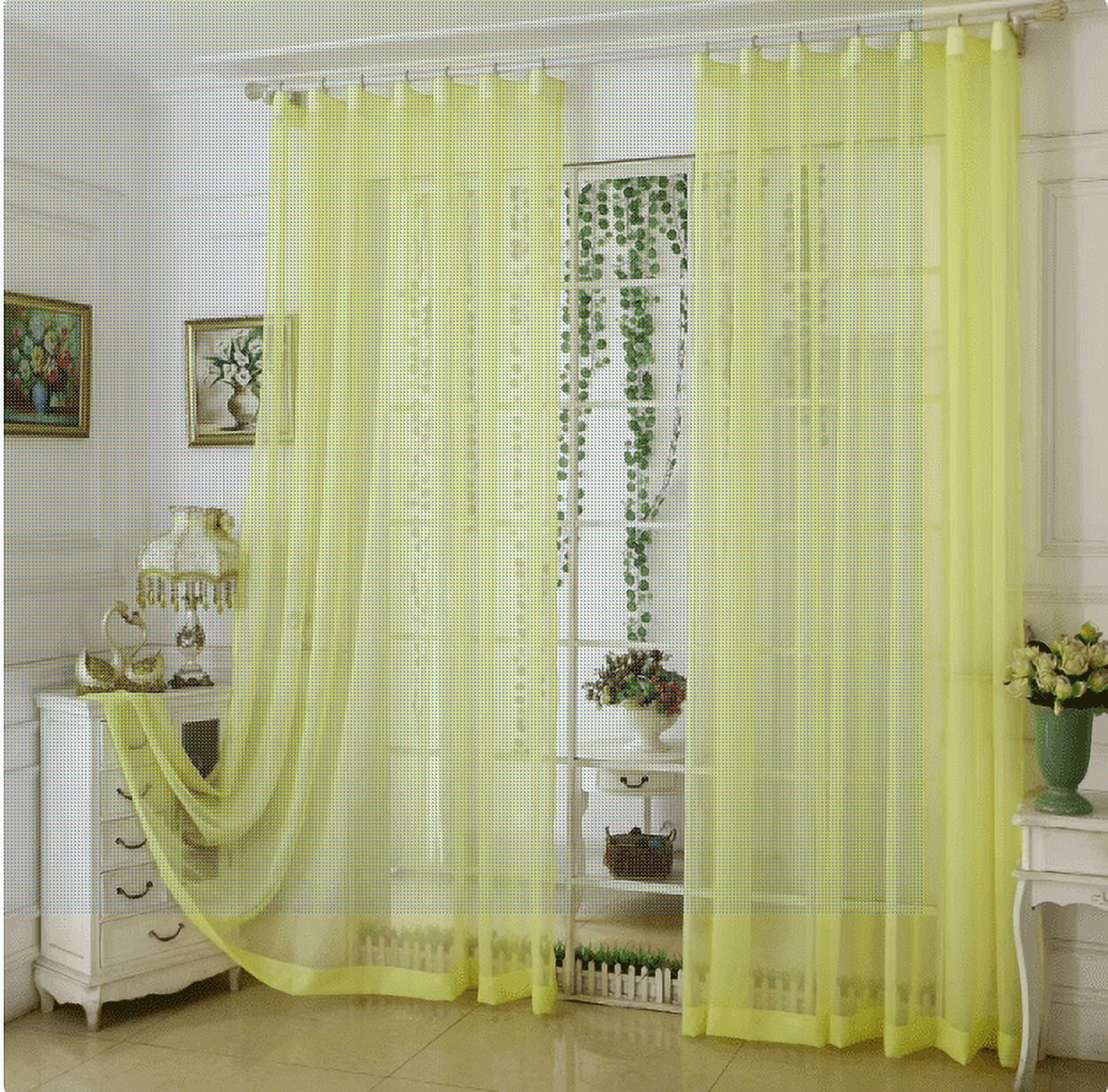 Door And Window Sill Curtains,2 Panels Lill Sheer Curtains -Voile ...