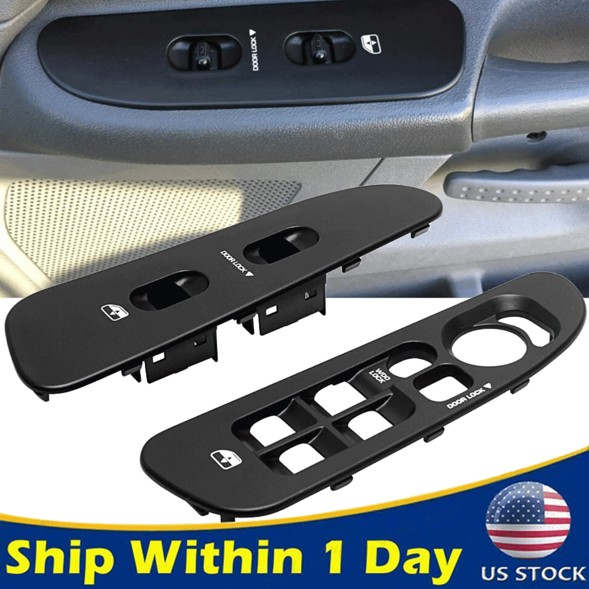 Door Window Switch Bezel,Front Driver and Passenger Side Compatible with 2002-2008 Dodge Ram ...