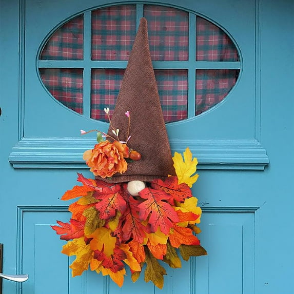 Door Wreath under $5! Yannianjz Wooden Door Hanging Wreath, Fall ...