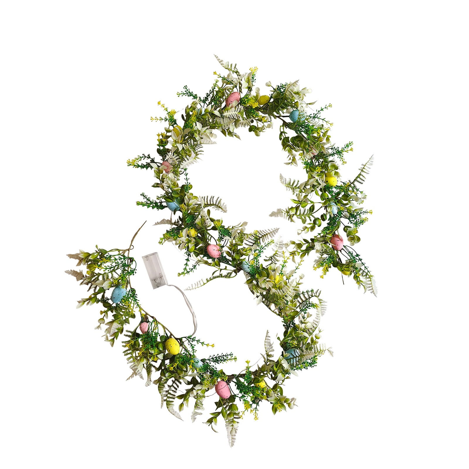 Door Wreath Spring Wreaths For Front Door Easter Egg Garland With Led ...