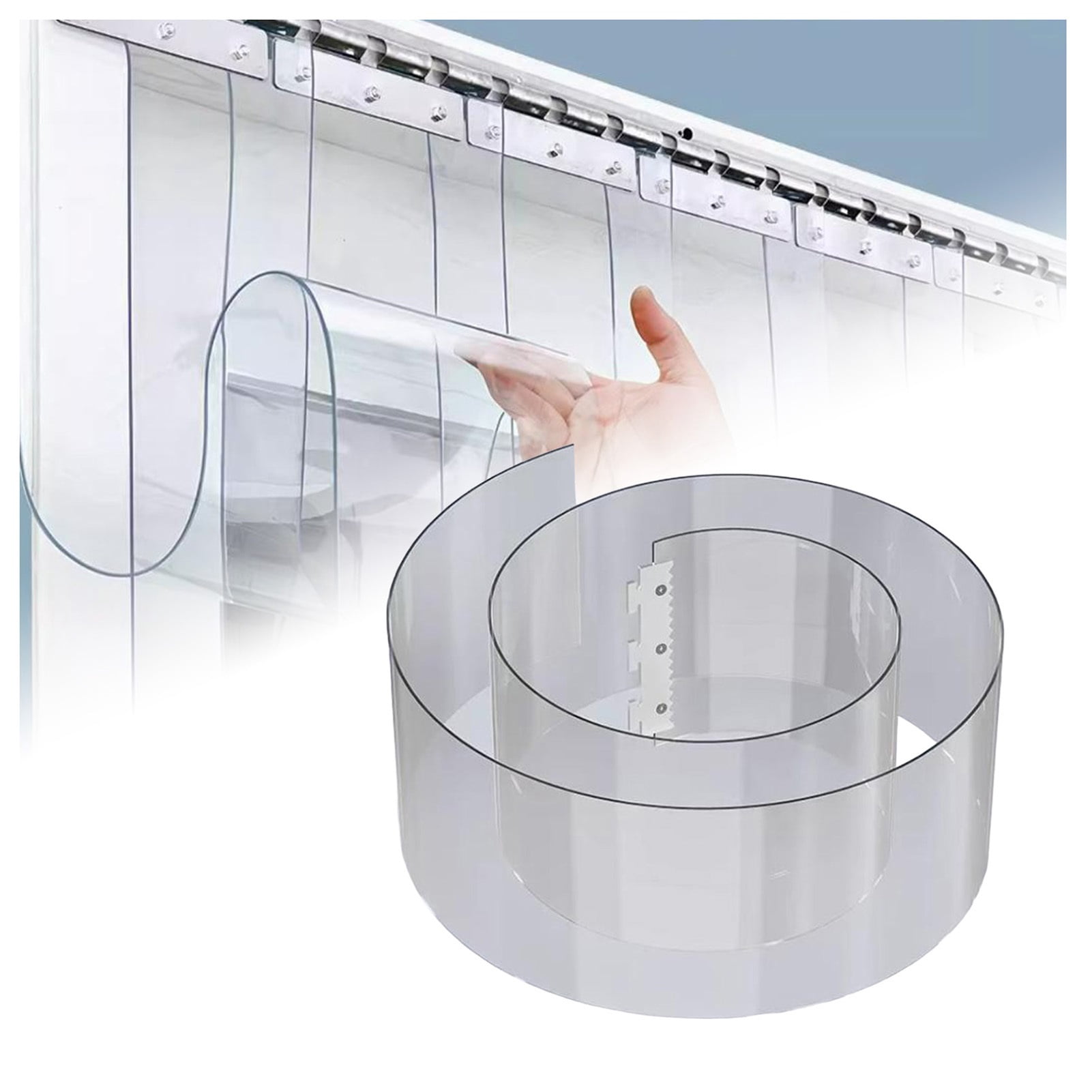 Door curtain, freezer curtain, transparent PVC slatted curtain, strip ...