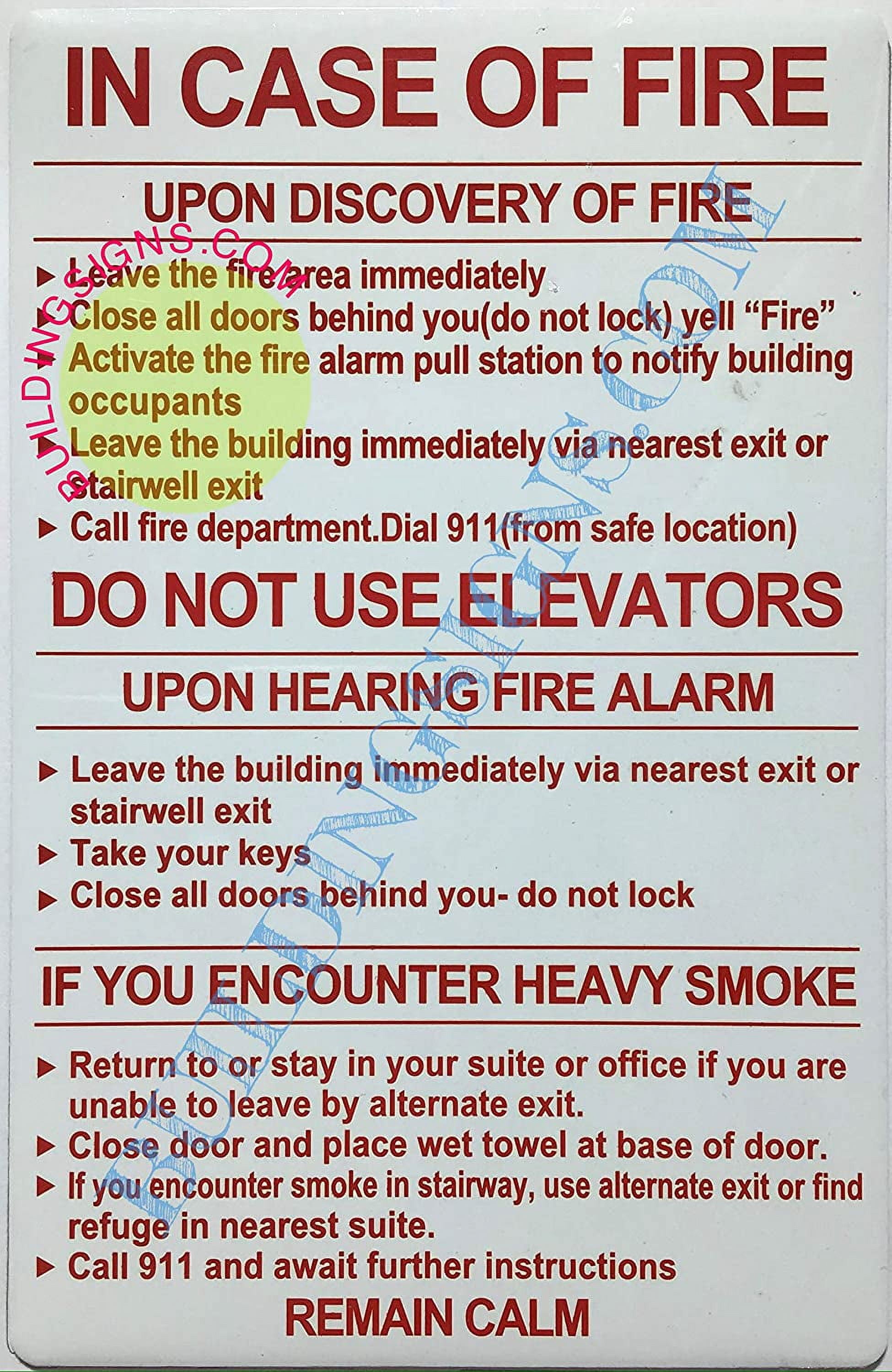 Door fire Notice Sign/Hotel fire Door Sign, Dorms fire Door Sign (White ...