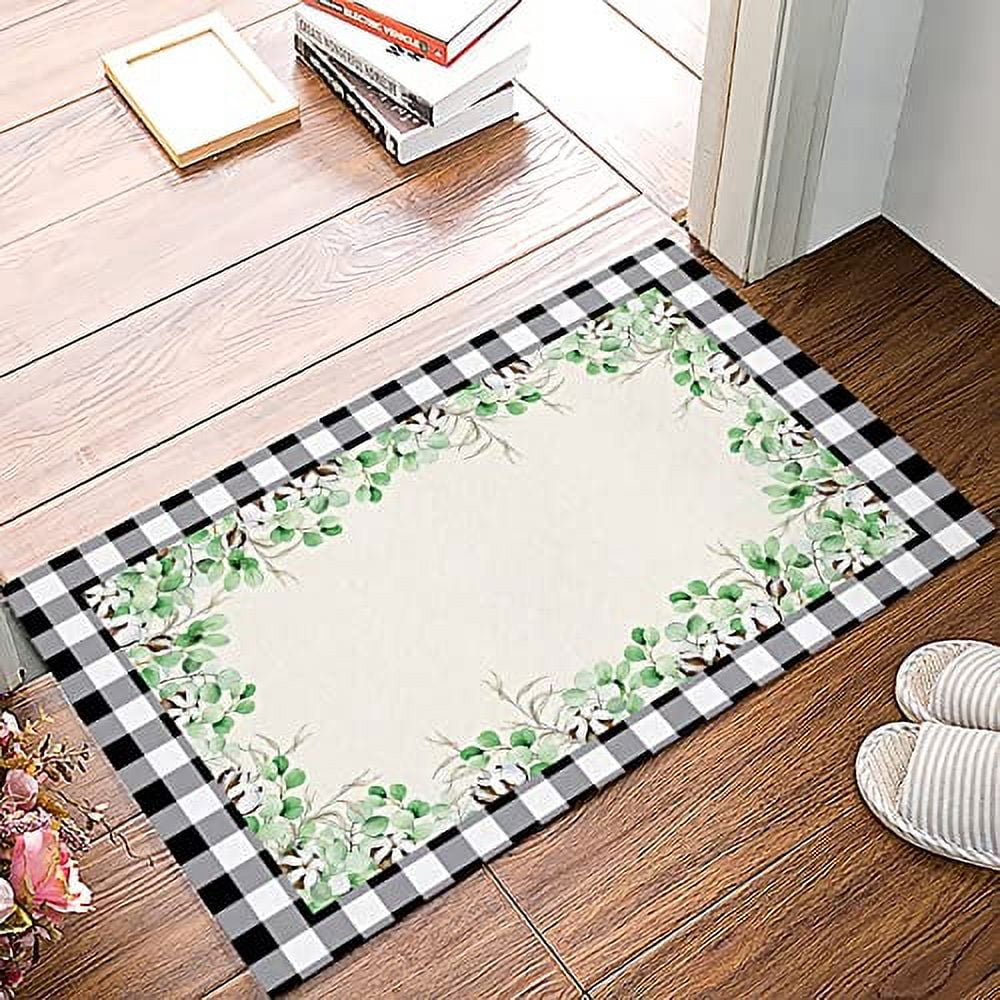 Door mat Indoor Doormat Front Door Mat, Spring Summer Eucalyptus Leaves ...